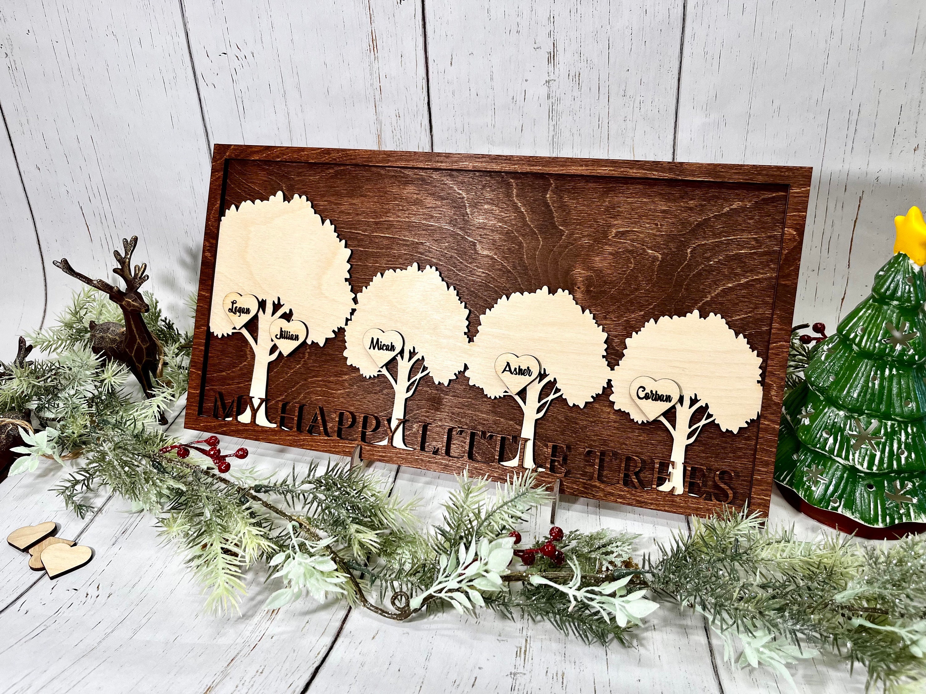 Personalized Wooden Family Tree Wall Art, Custom Design Family Tree ...