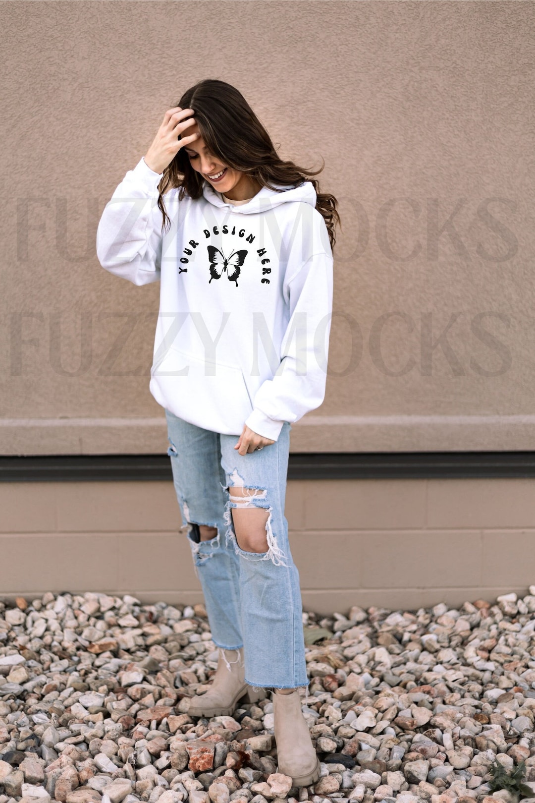 White Gildan 18500 Hoodie Mockup Oversized Hoodie Mockup Etsy