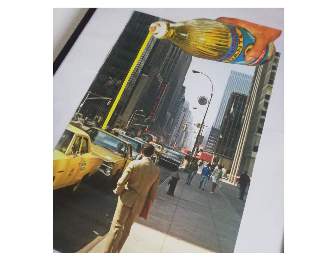 Yellow Taxi - Collage - Etsy