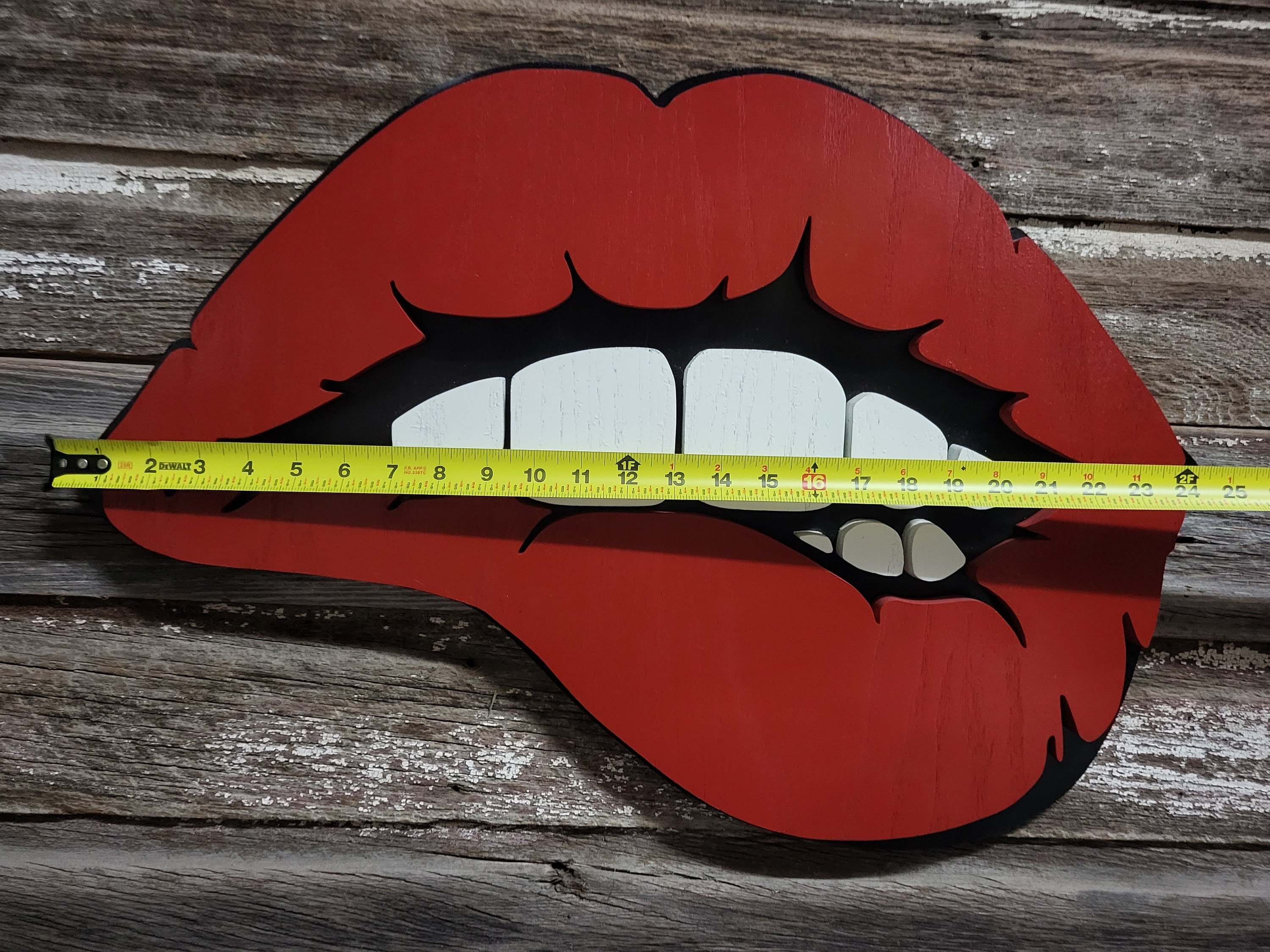Biting Lips Wood Wall Decor, Hot Lips, Scroll Saw Artwork, Wooden Art ...