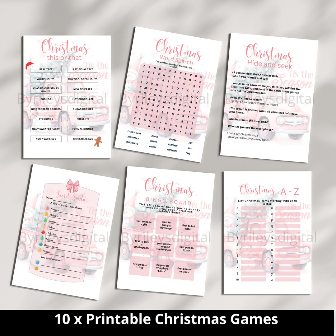 Printable Christmas Game Bundle Christmas Party Games Christmas Games ...