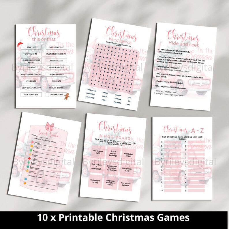 Printable Christmas Game Bundle Christmas Party Games Christmas Games ...