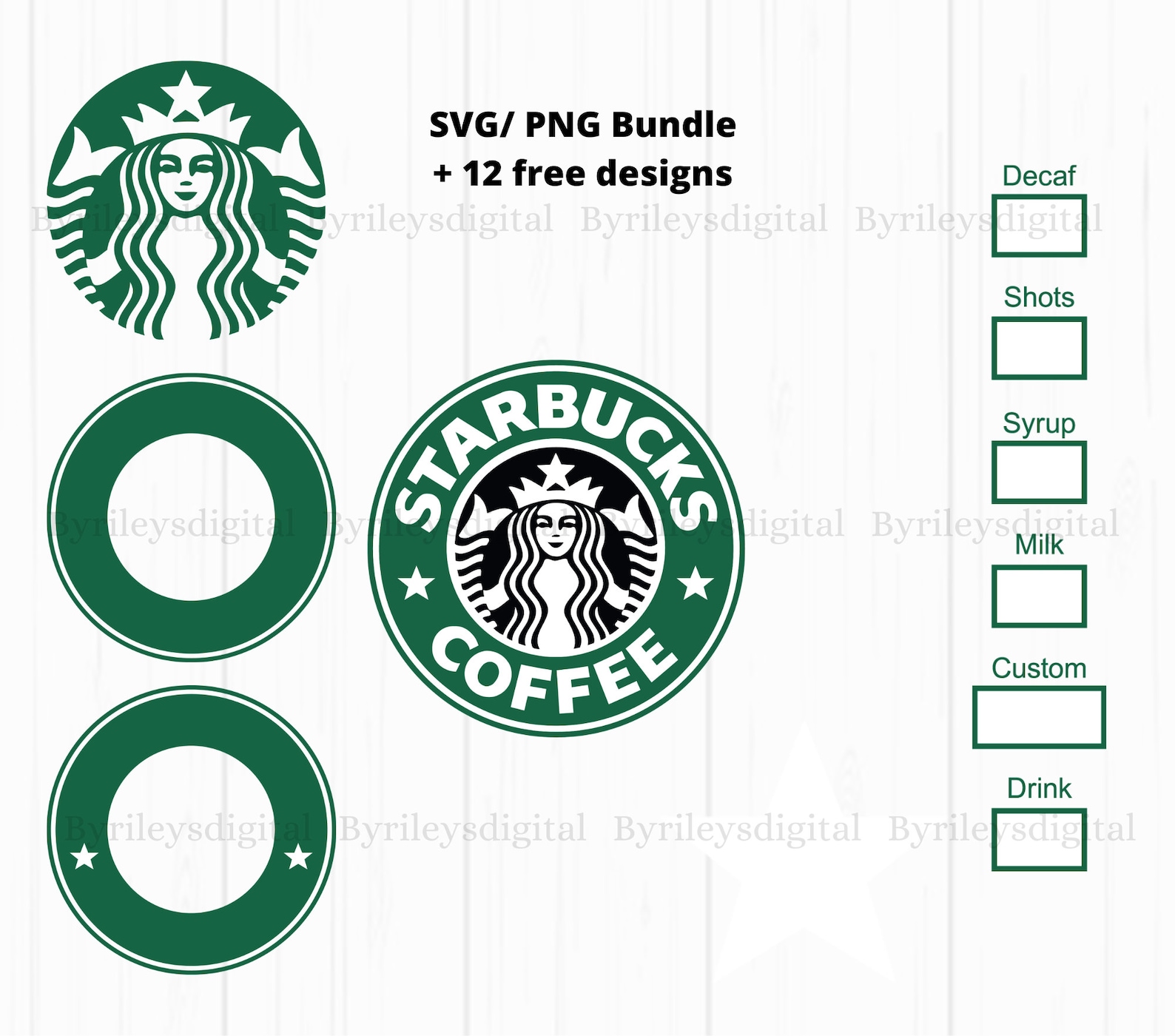 Logo Starbucs SVG and PNG Bundle, Svg Bundle, Coffee Brand Png-svg ...