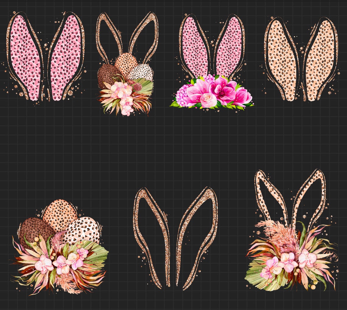 Easter PNG Bundle, Easter Eggs Png, Retro Easter PNG, Leopard Glitter Easter Png, Bunny Png. - Etsy