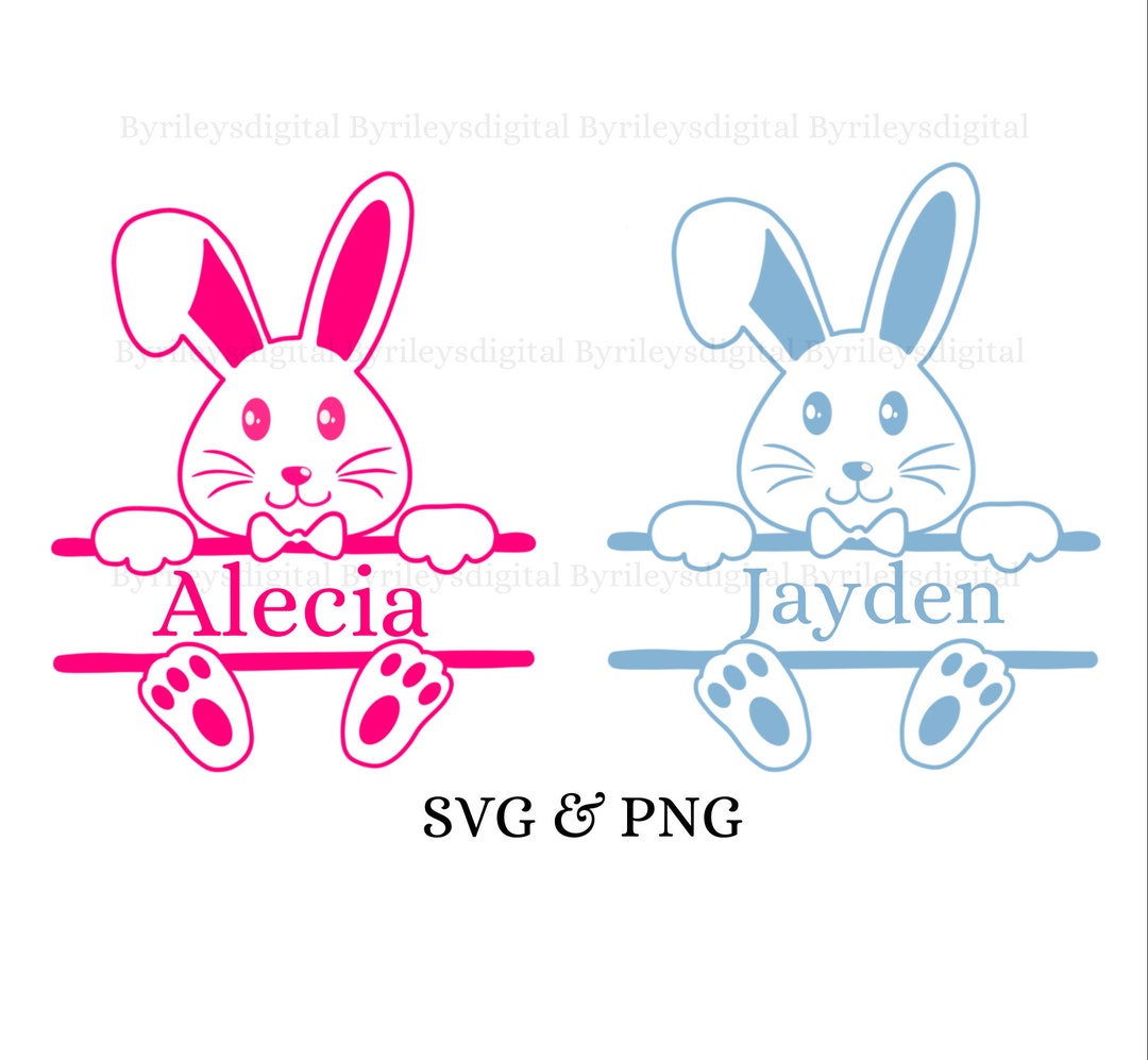 Easter Bunny SVG, Split Bunny SVG, Happy Easter SVG, Cricut Cut File ...