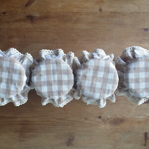 Gingham Linen Jar Cover With Lace Trim, Reusable Kitchen Storage - Etsy