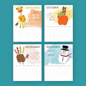 2024 Handprint Calendar Handprint Art Craft DIY Gift Child - Etsy Australia