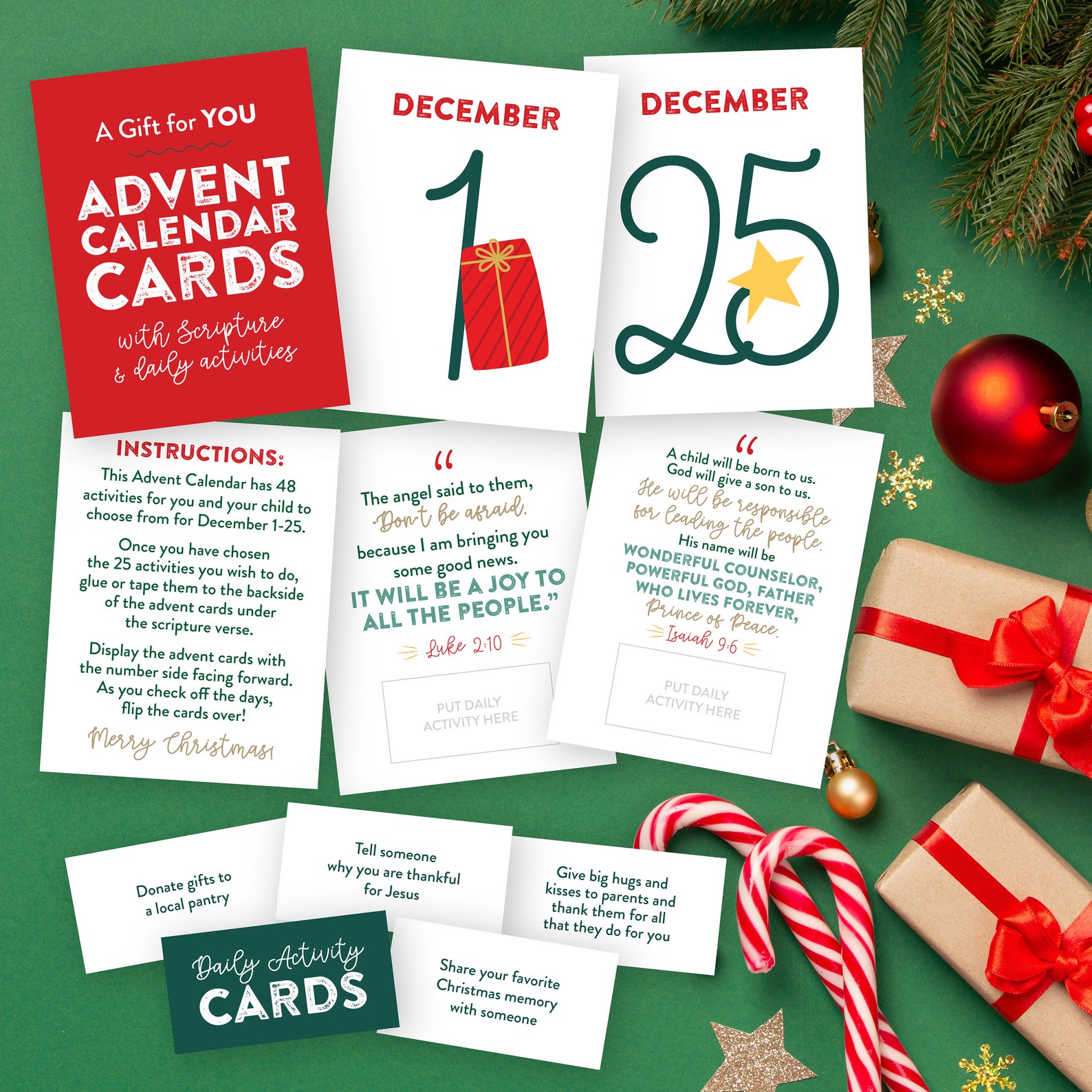 Printable Advent Activity Cards for Kids | Christmas Bucket List ...