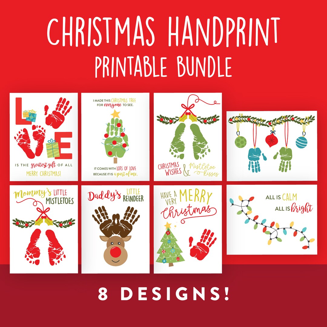 Preschool Christmas Activity | Christmas Handprint Craft Bundle ...