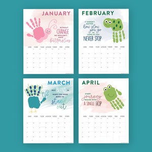 2024 Handprint Calendar Handprint Art Craft DIY Gift Child - Etsy Australia