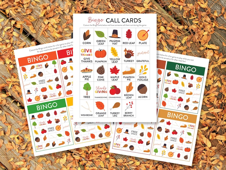 Thanksgiving Bingo Cards, Printable Bingo, Senior Citizen Activity ...