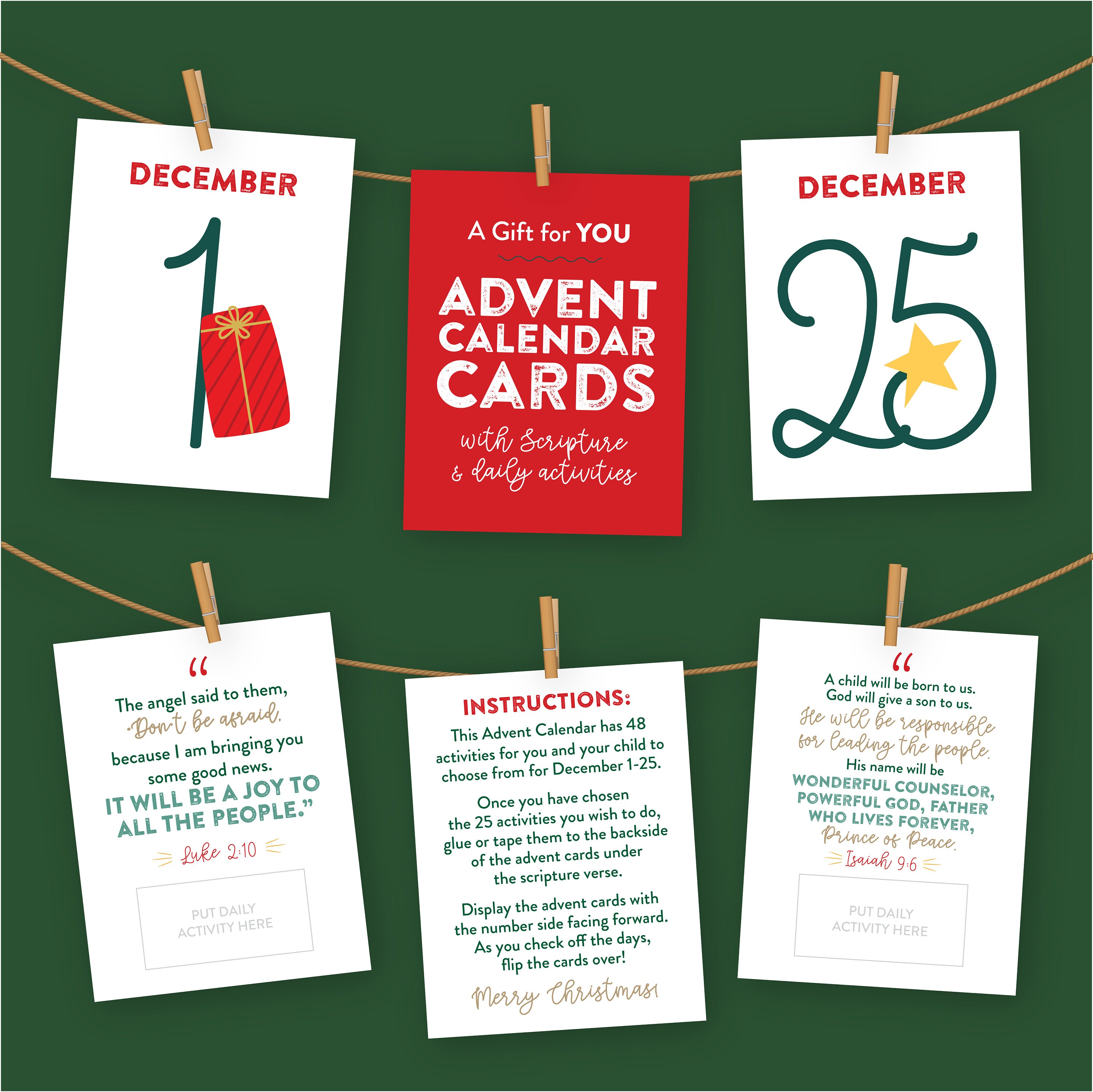 Printable Advent Activity Cards for Kids | Christmas Bucket List ...