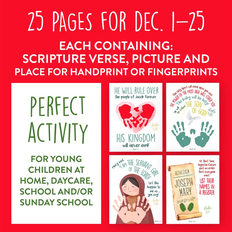 Preschool Christmas Activity, Christmas Advent Handprint Craft ...