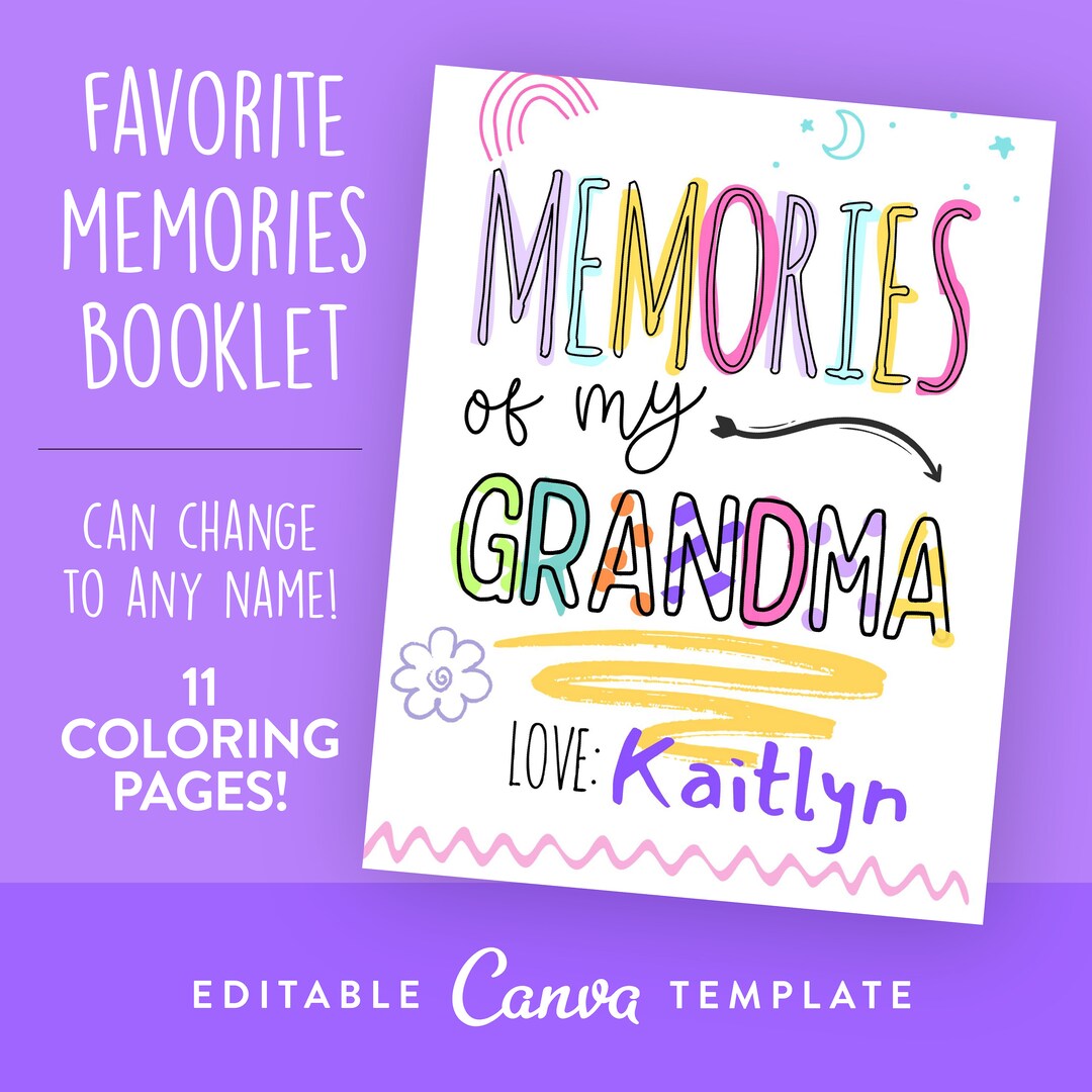 EDITABLE IN CANVA, Memories of My Grandma, Memories Packet ...