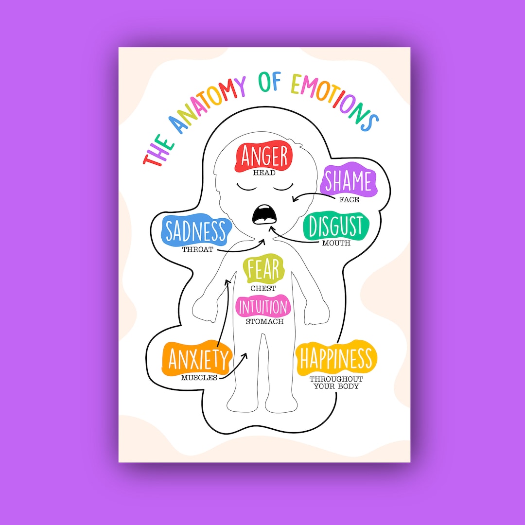 The Anatomy of Emotions Poster | Feelings Chart for Kids | Emotion ...
