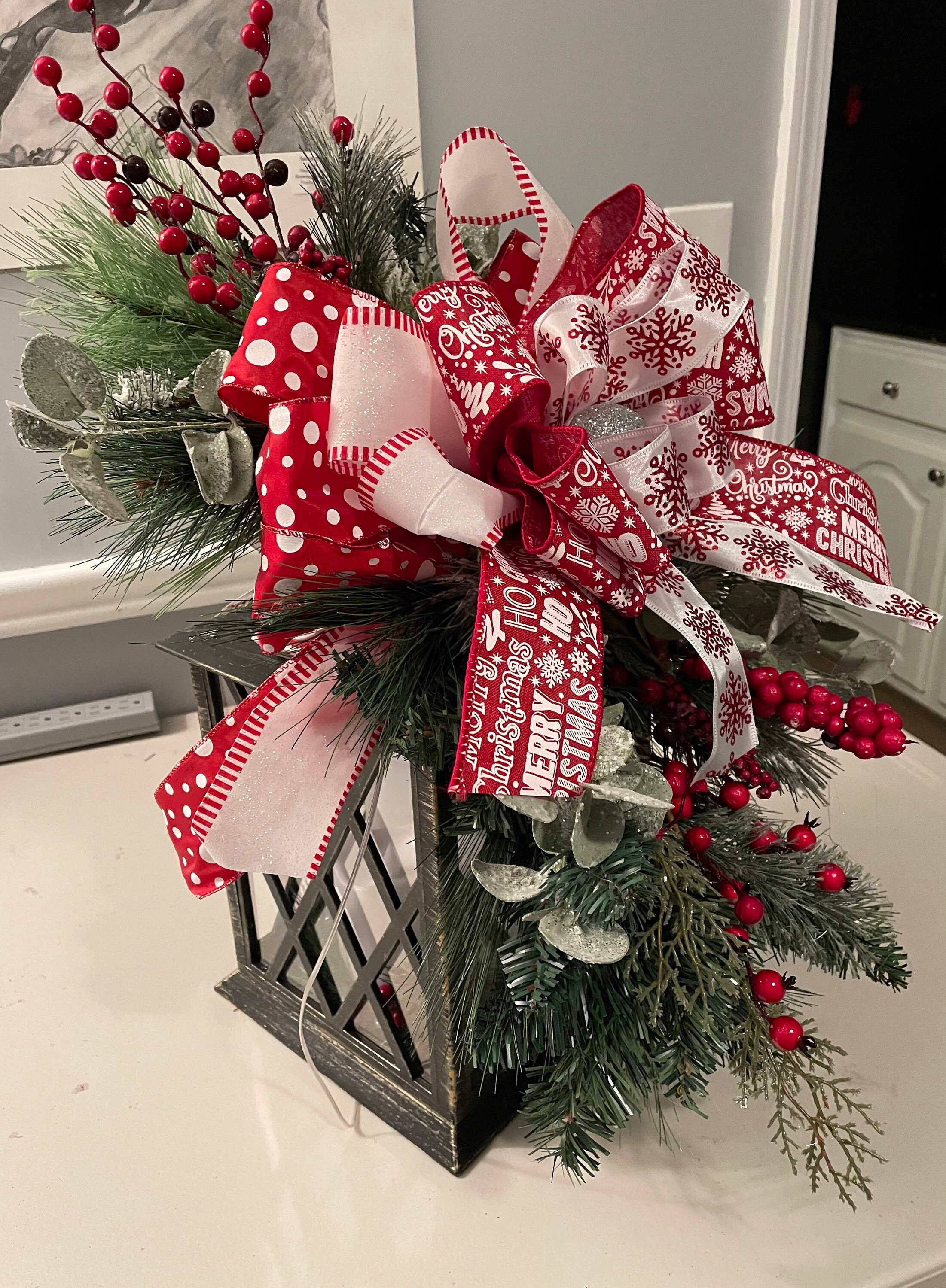 CUSTOM LANTERN SWAG | Christmas Lantern Swag | Christmas Decorations ...