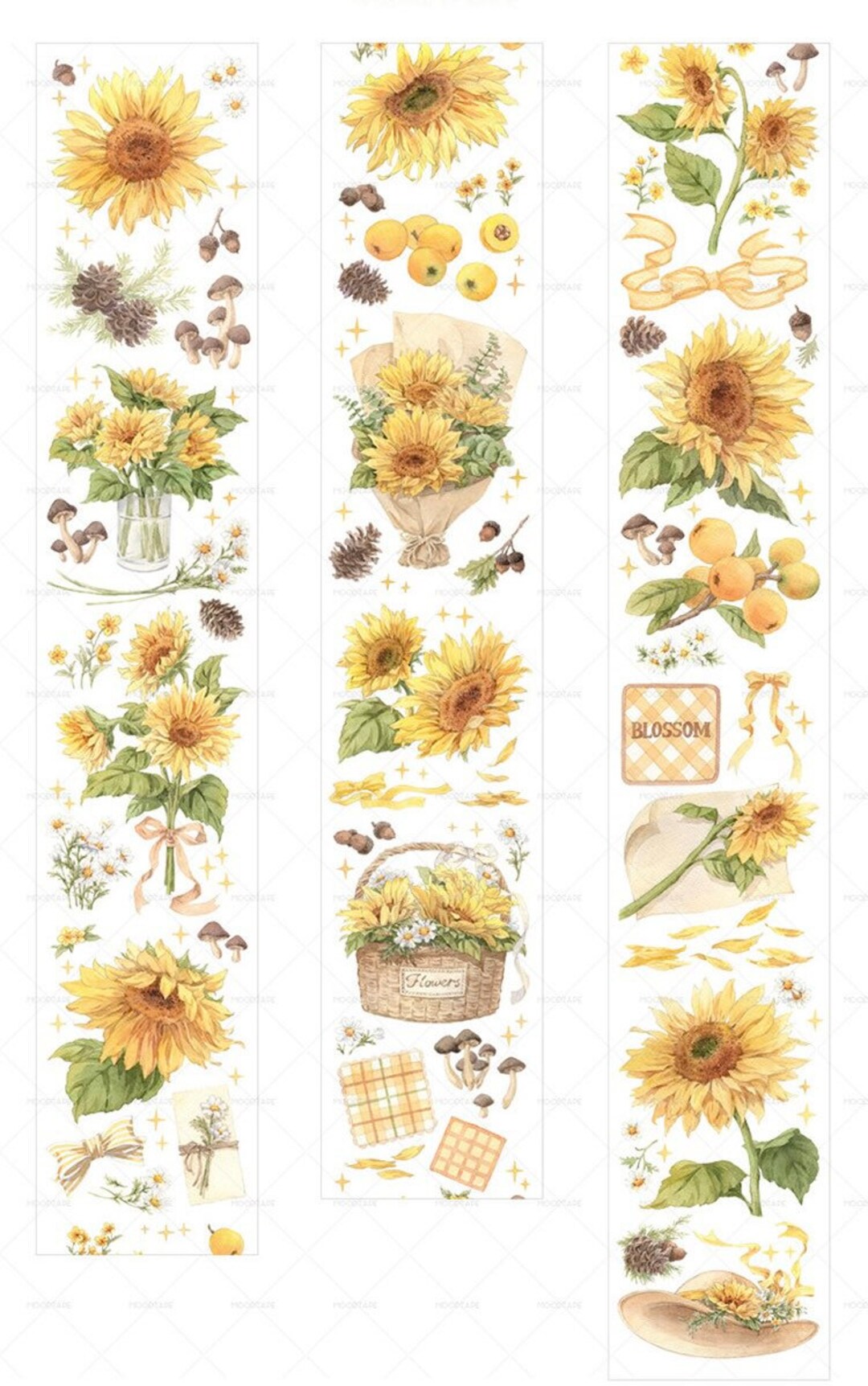 Moodtape Natural Sunflower PET Tape Sample 78cm One Loop - Etsy