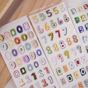 Die-cut Rainbow Numbers Washitape, Sample 100cm One Loop, Daily Journal ...