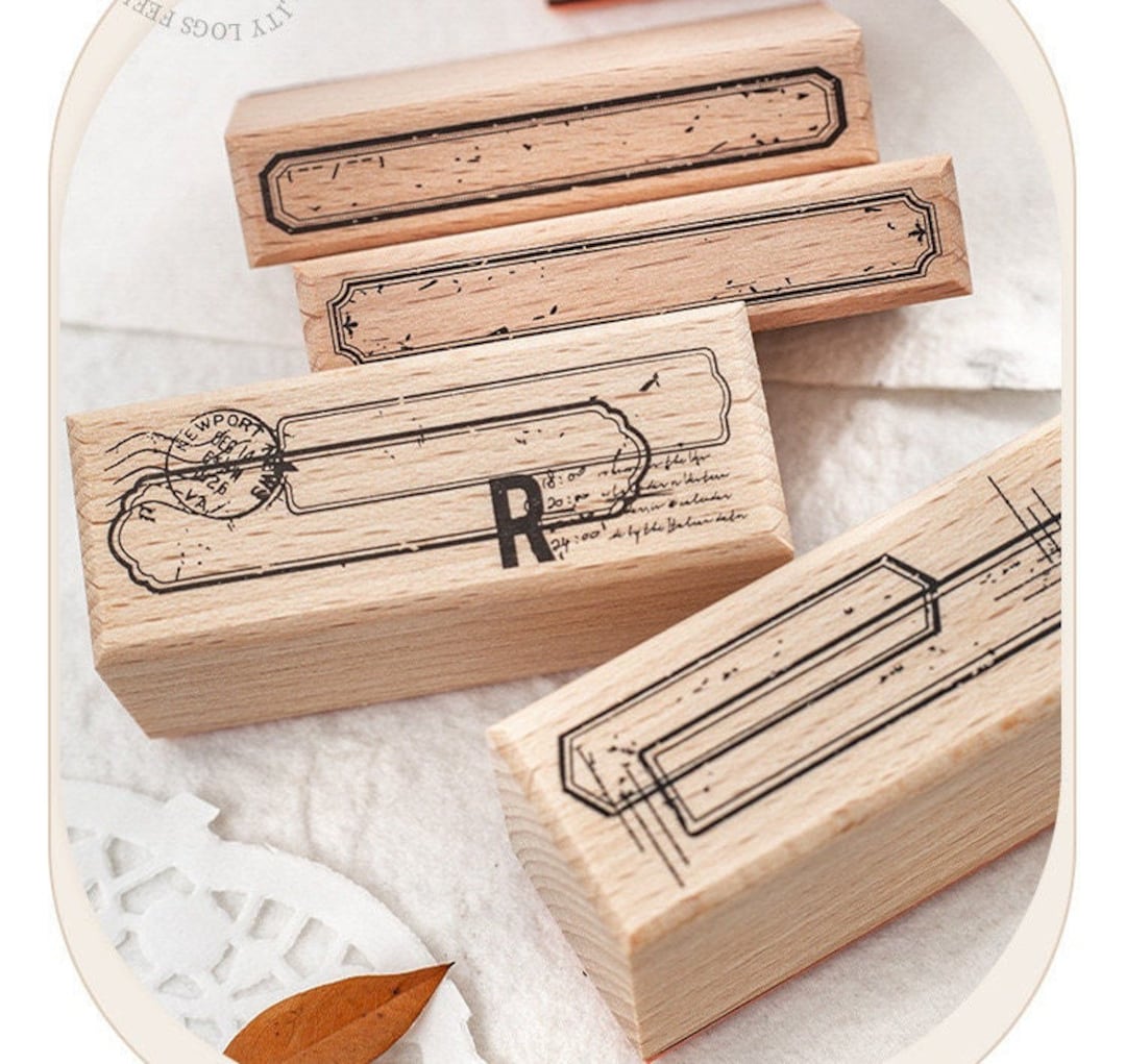 Vintage Border Mark Wood Stamp - Etsy