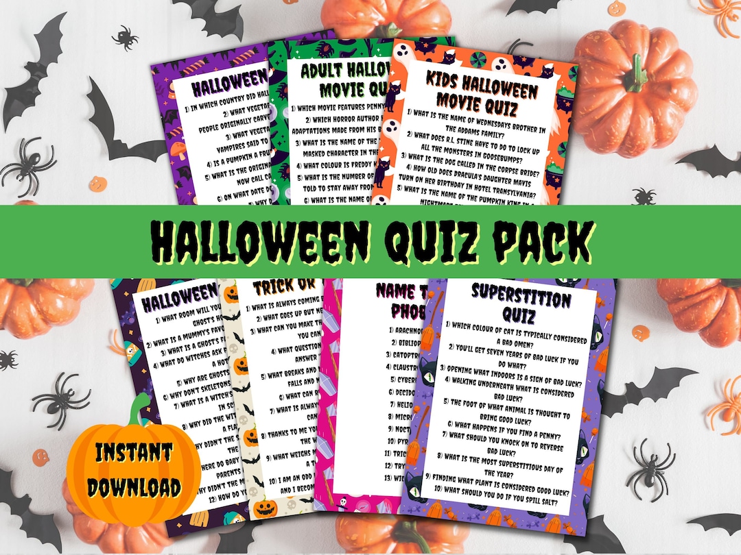 Halloween Quiz Pack | Printable PDF Pages to Download | Fun Halloween ...
