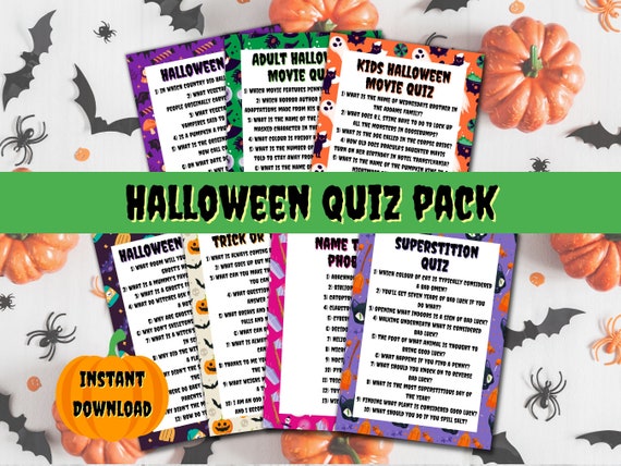 Halloween Quiz Pack Printable PDF Pages to Download Fun - Etsy UK