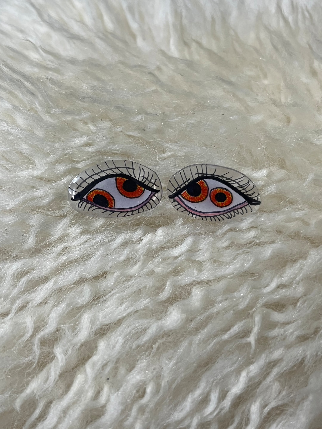 Double Pupil Eye Stud Earrings - Etsy