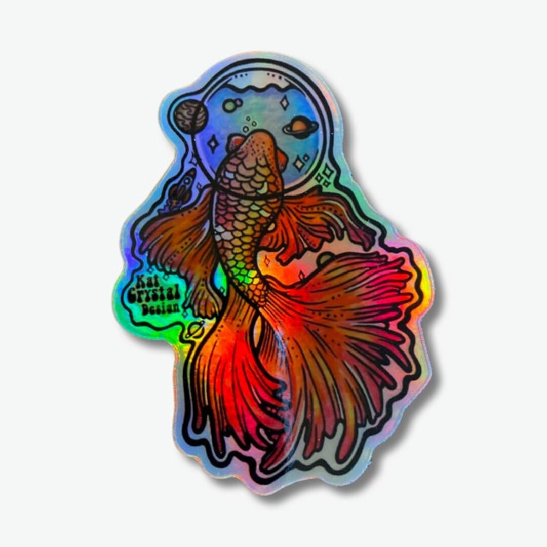 Space Fish Holographic Sticker - Etsy