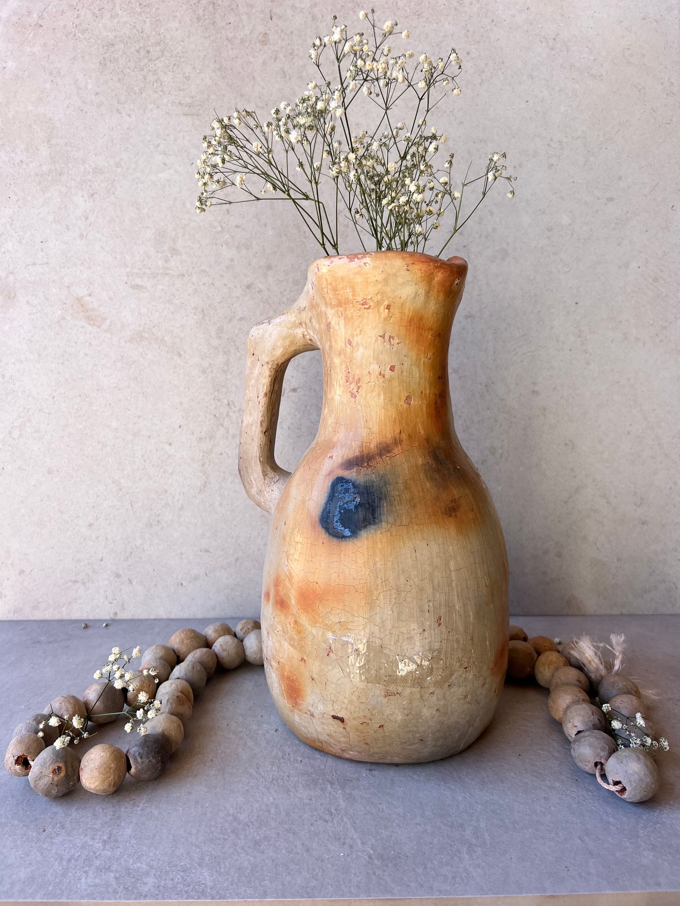 Wabi Sabi Aged Vessel, Rustic Distressed Vessels, 11 Tall Artisan Vase ...