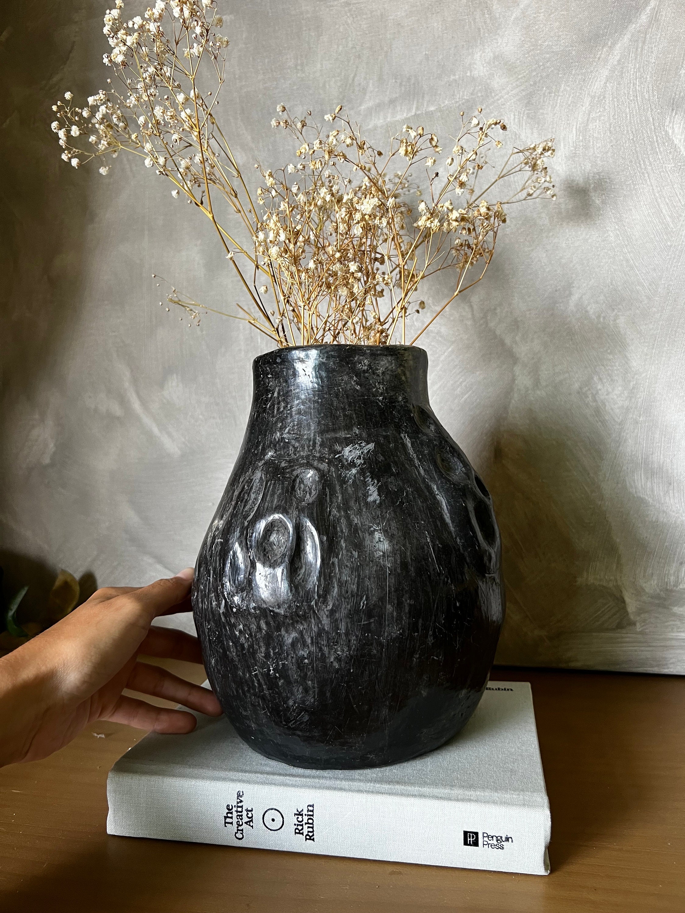 Rustic Jug 8 Tall Wabi-sabi Black Vase Artisan Hand Finish - Etsy