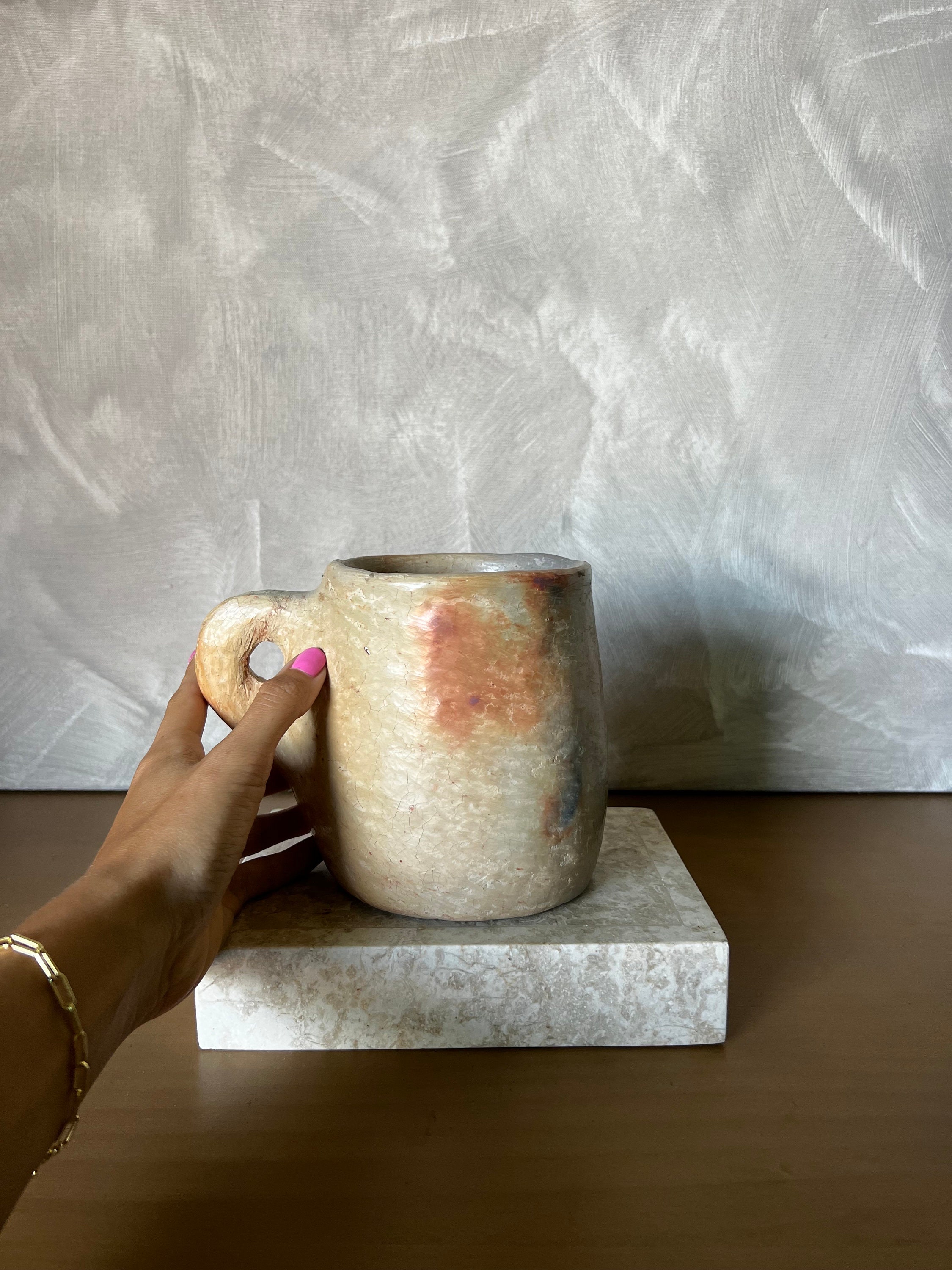 The Sejnane Pottery - Large Natural Clay Mug - Handmade in North Africa ...