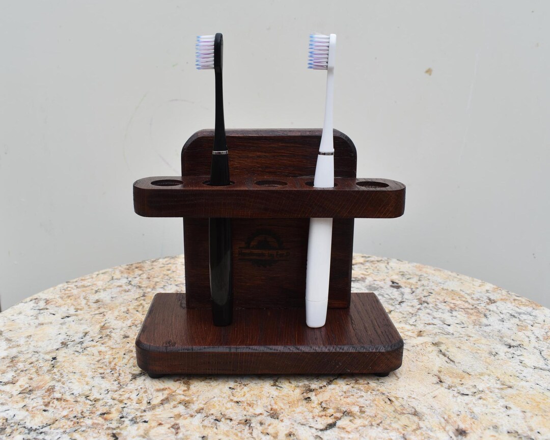 Handmade Red Oak 5-toothbrush Holder - Etsy