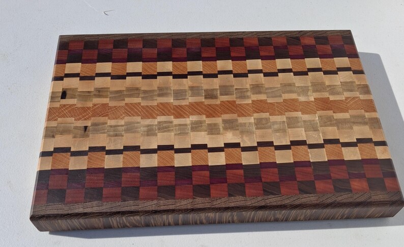 Exotic End Grain Cutting Board Wench,purple Heart, Paduak, Walnut ...