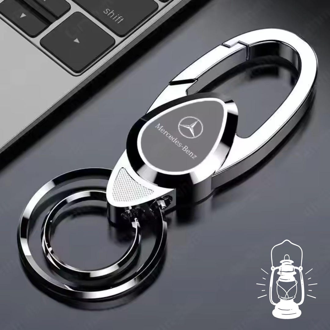 Mercedes High Quality Metal Car Logo Keychain Keyring, for Mercedes ...