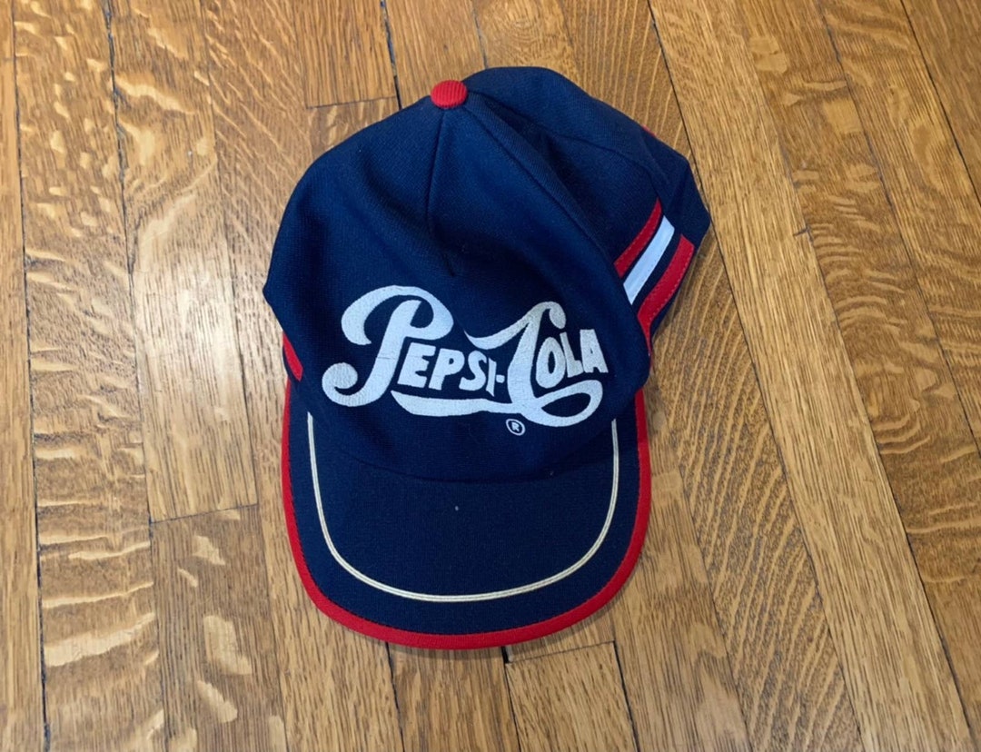 70s 80s Vintage Pepsi Cola Made in USA 3 Stripe Trucker Hat 1970s 1980s ...