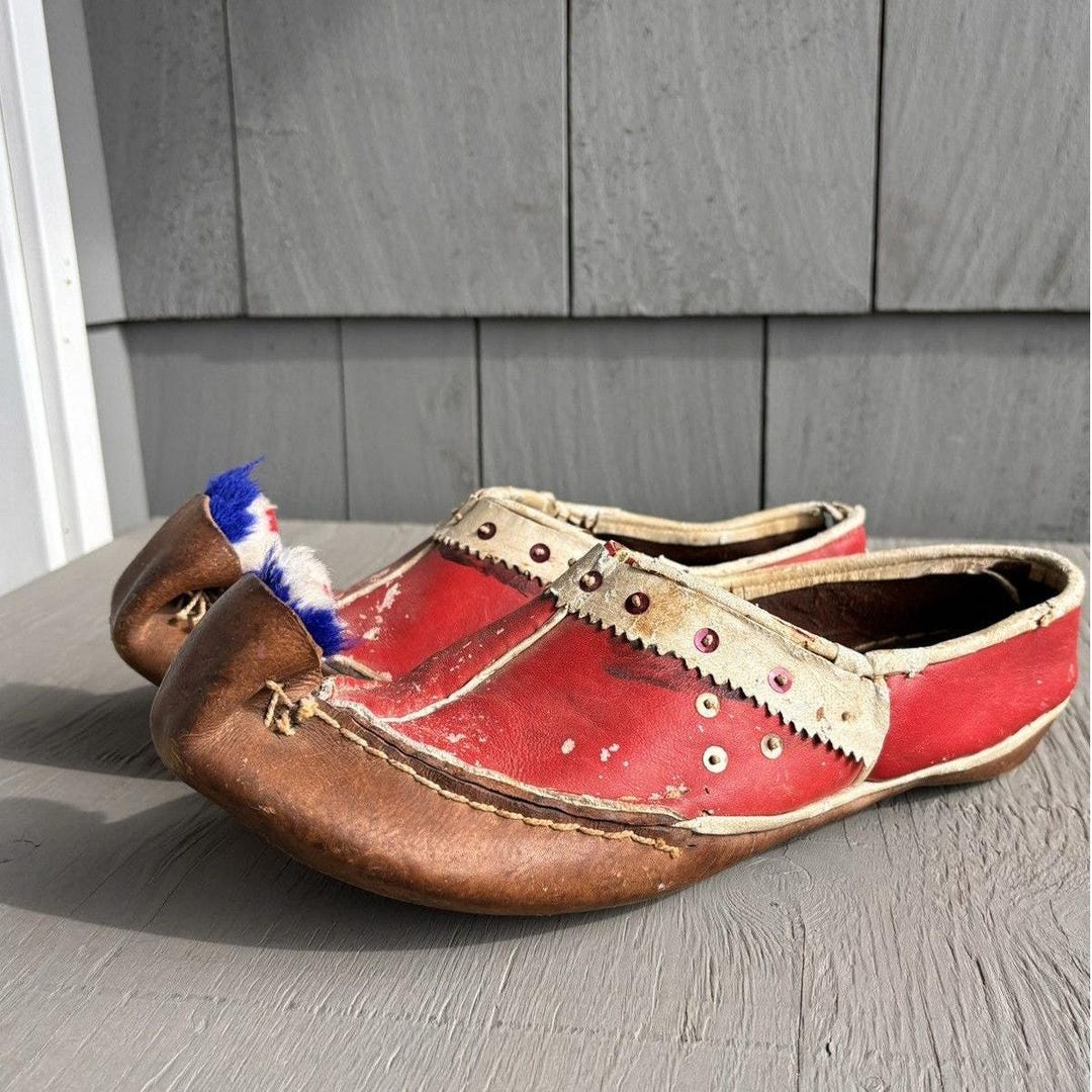 Antique Tsarouchi Greek National Guard Moccasin Pom Pom Loaf Vintage ...
