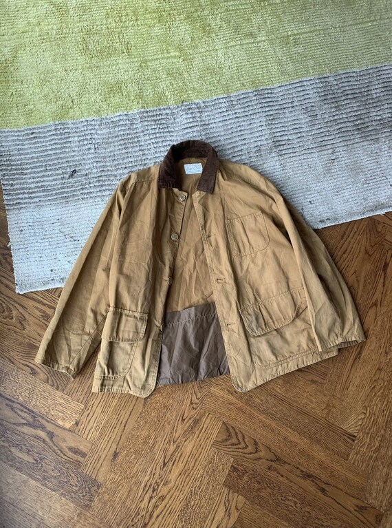 1960s Vintage Hunting Chore Coat Cropped Canvas Jacke… - Gem