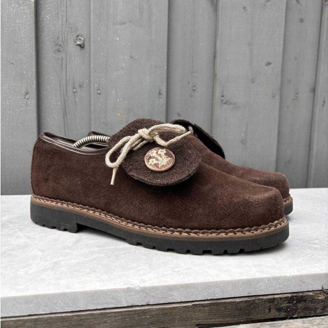 Vintage Bavarian Trachten Boot Haferlschuhe Oktoberfest Lug Sole ...