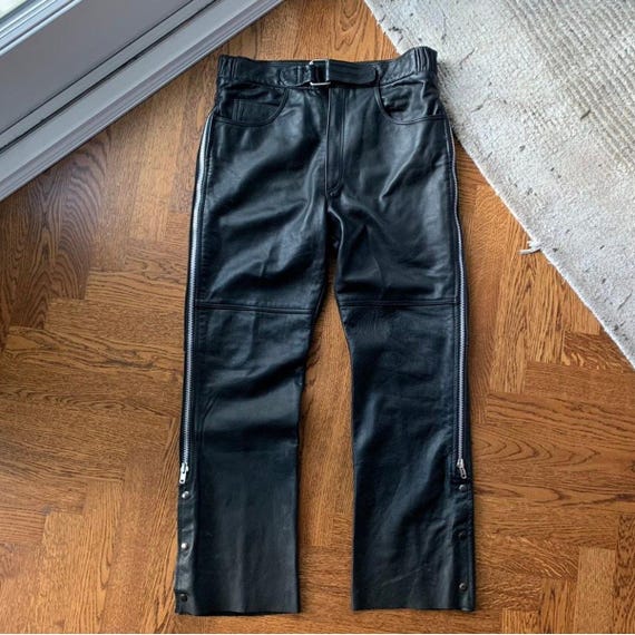 Vintage Leather Pants Vintage Hawg Leather Riding Pan… - Gem