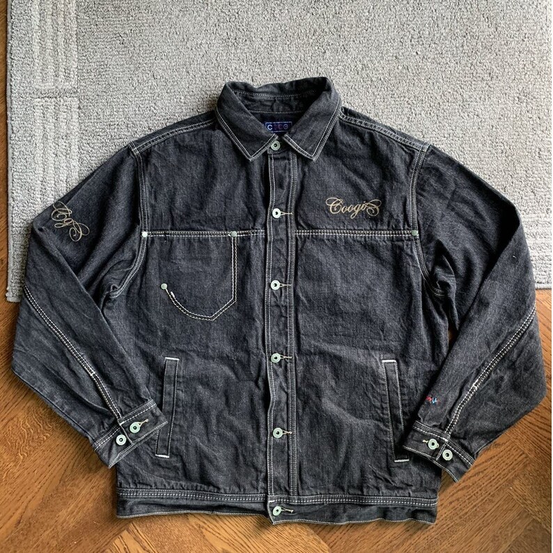 Vintage Coogi Denim Jacket 90s Y2K Faded Wash Rap Trucker XL 1990s ...