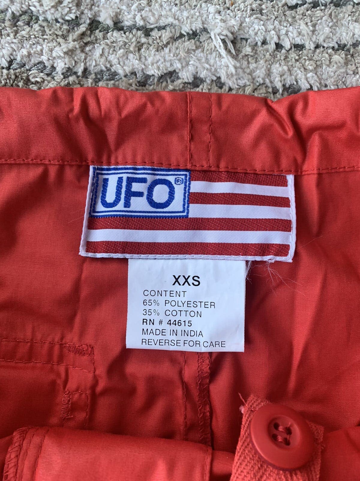 2000s Vintage Red Cargo Pants Y2K 1990s UFO Brand Nylon Poly Pocket 30 ...