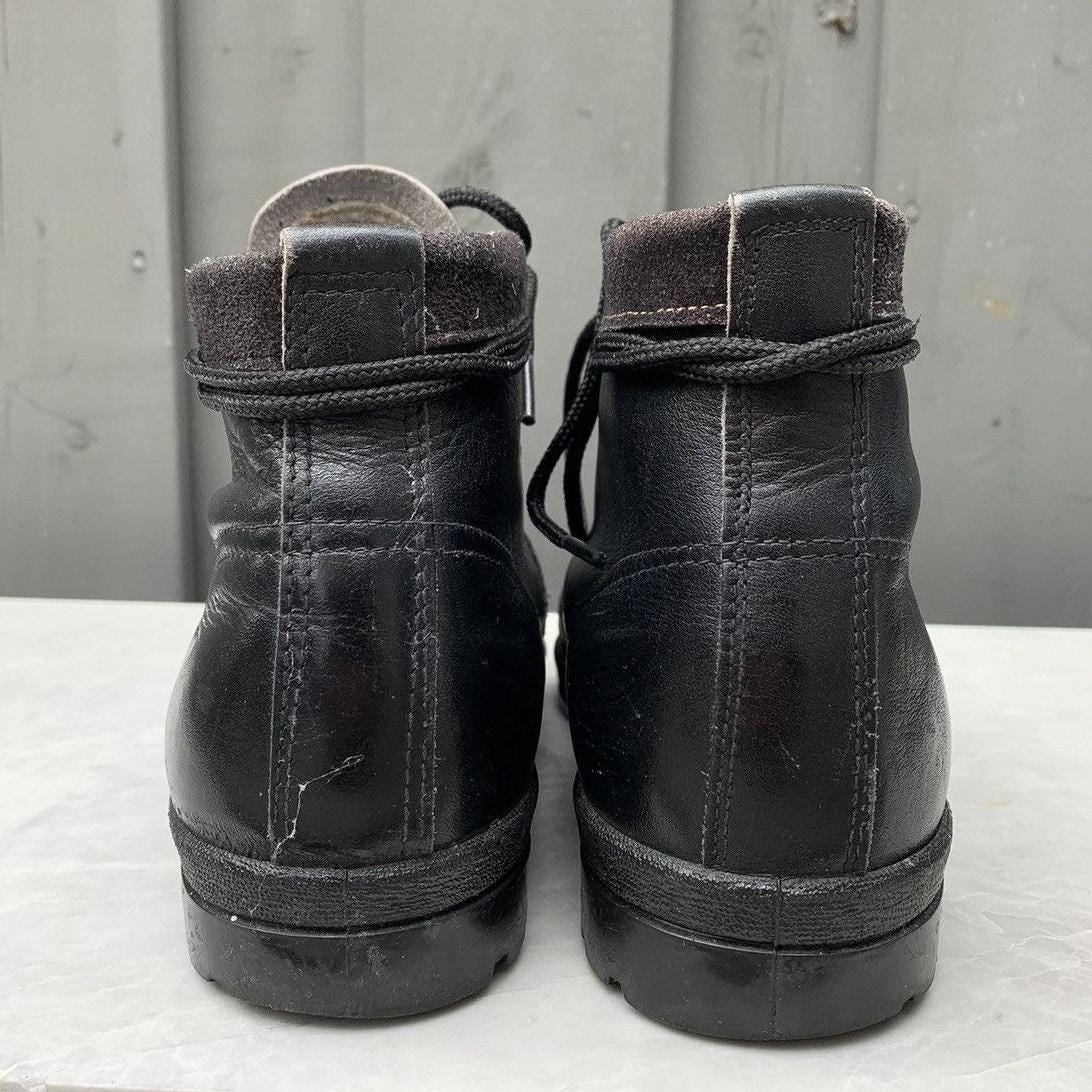 1980s Vintage Hiking Boots Mountain Trek 80s Vintage Black Leather ...