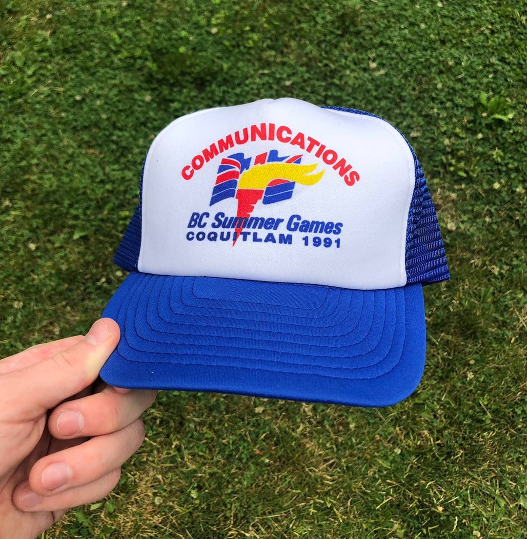 Vintage 1991 BC Summer Games Trucker Hat 1990s Blue Mesh - Etsy