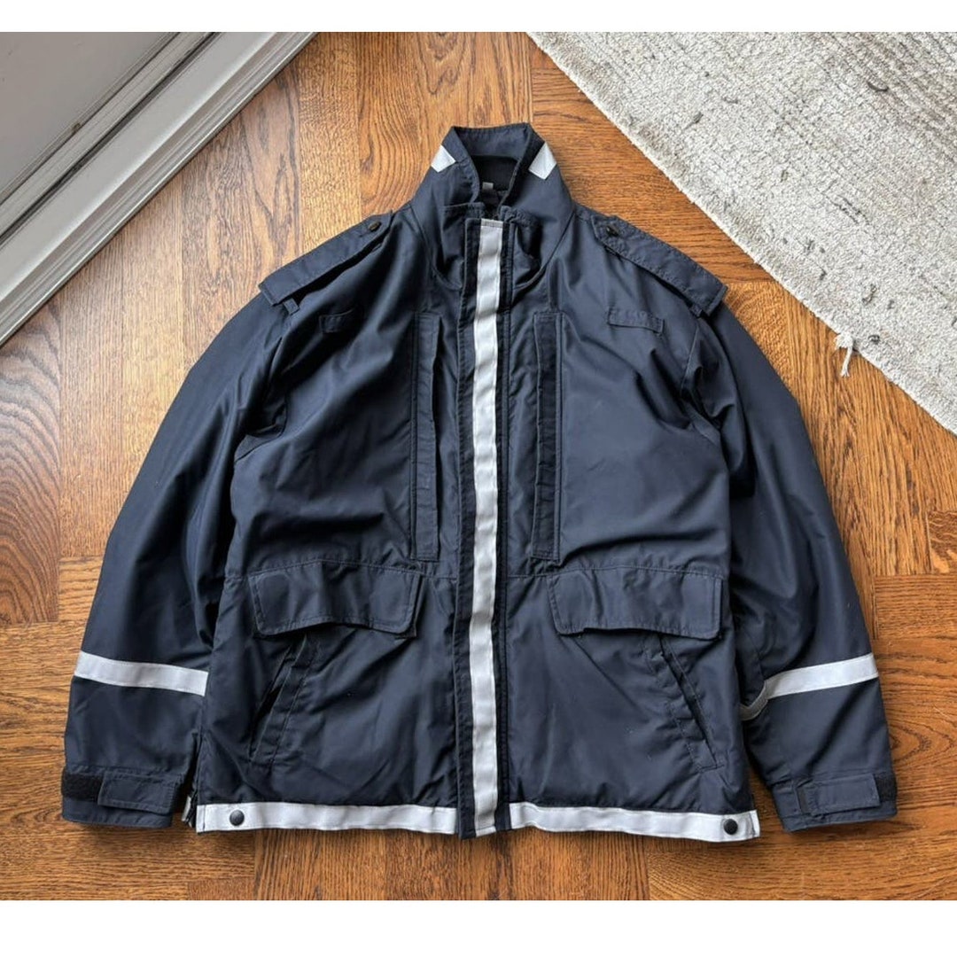 80s Vintage EMS Jacket Boxy 3M Toronto Police Safety Army Coat 44 1980s ...