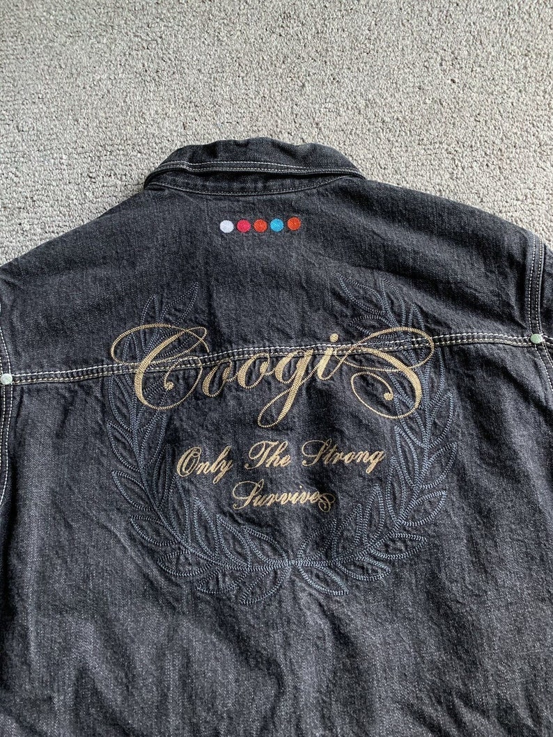 Vintage Coogi Denim Jacket 90s Y2K Faded Wash Rap Trucker XL 1990s ...