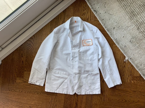 2000s Lab Coat Vintage Auto Chore Work Jacket Laborat… - Gem