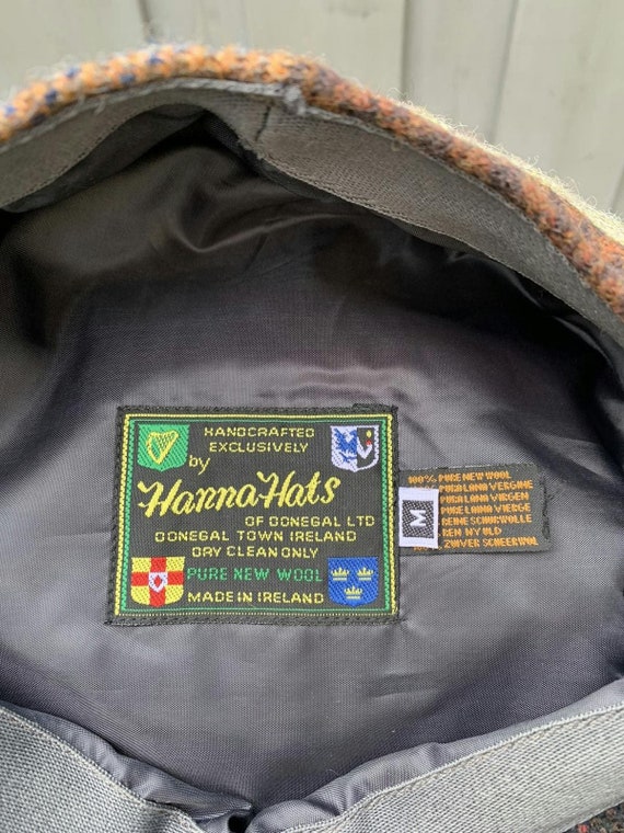 Vintage Hanna Hats Donegald Tweed Flat Cap Irish Patc… - Gem