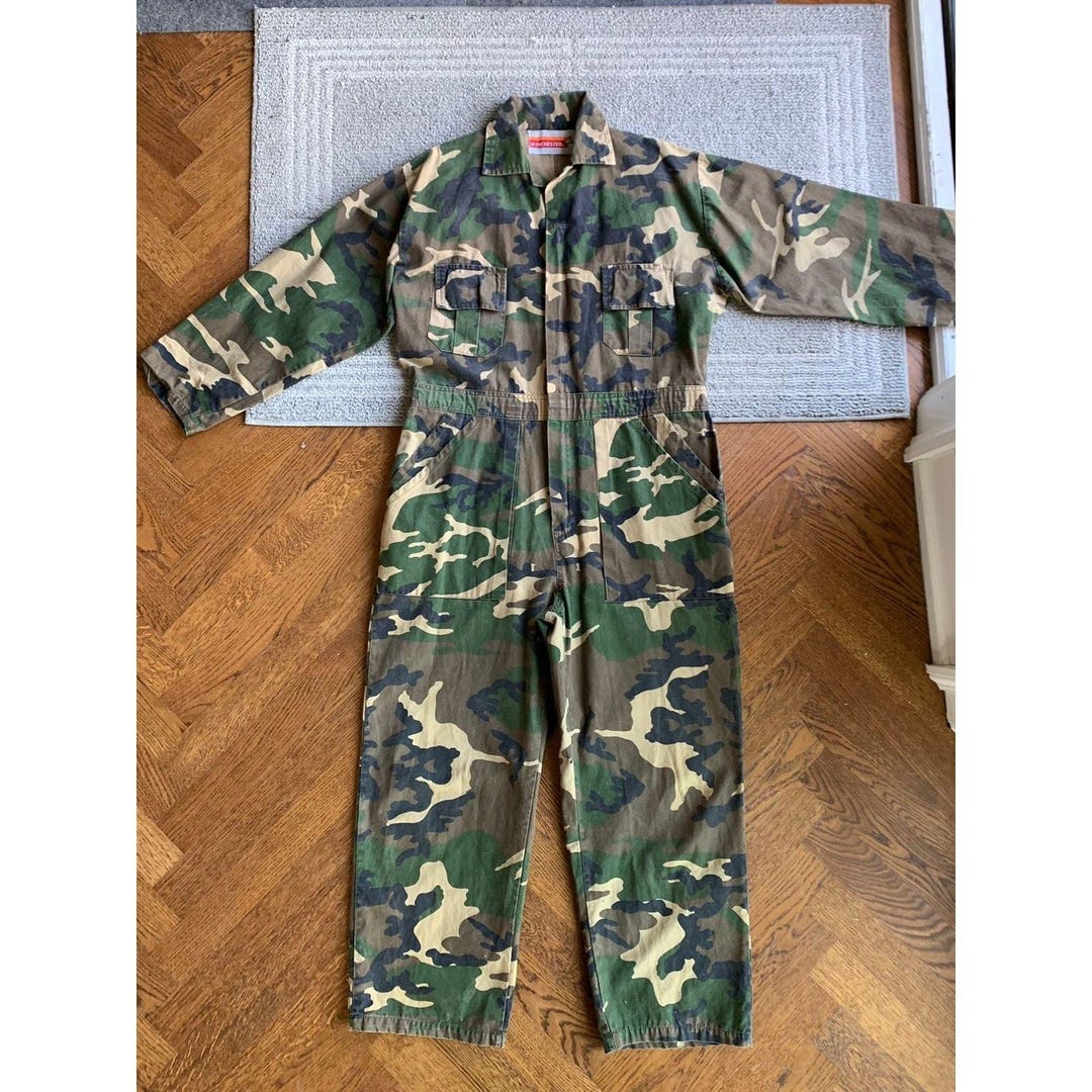 Vintage Hunting Coveralls Vintage Woodland Camouflage Vintage Jumpsuit ...