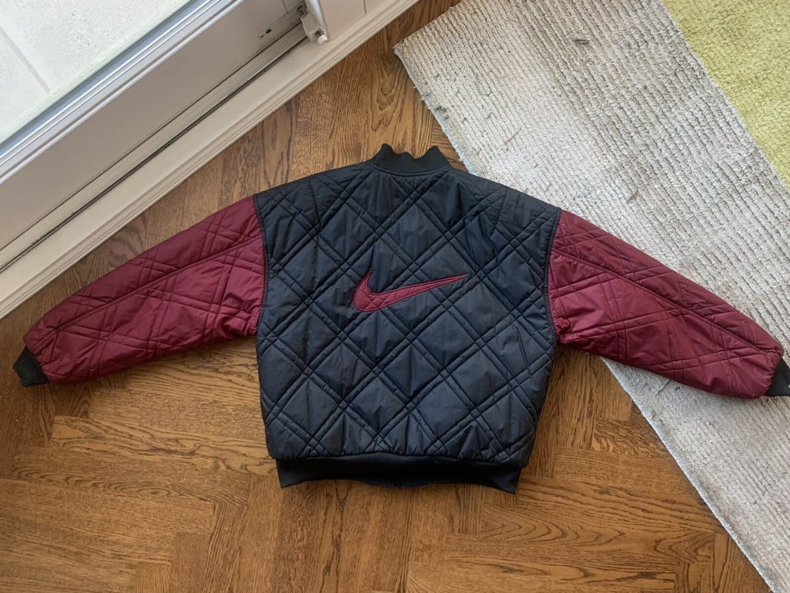 90s Vintage Nike Reversible Quilted Bomber Jacket Nylon 1990s Nike ...