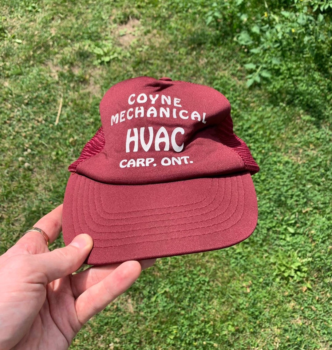Vintage Mechanic Trucker Hat Maroon Mesh Carp Ontario Snapback 1980s ...
