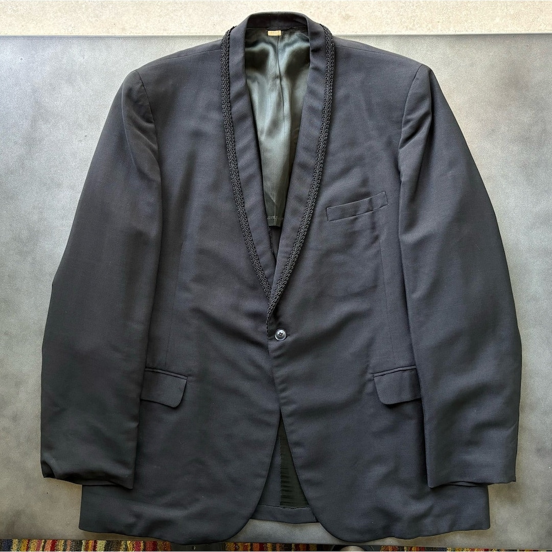 True Vintage Tuxedo Jacket Braid Trim Shawl Dinner Blazer Mohair ...